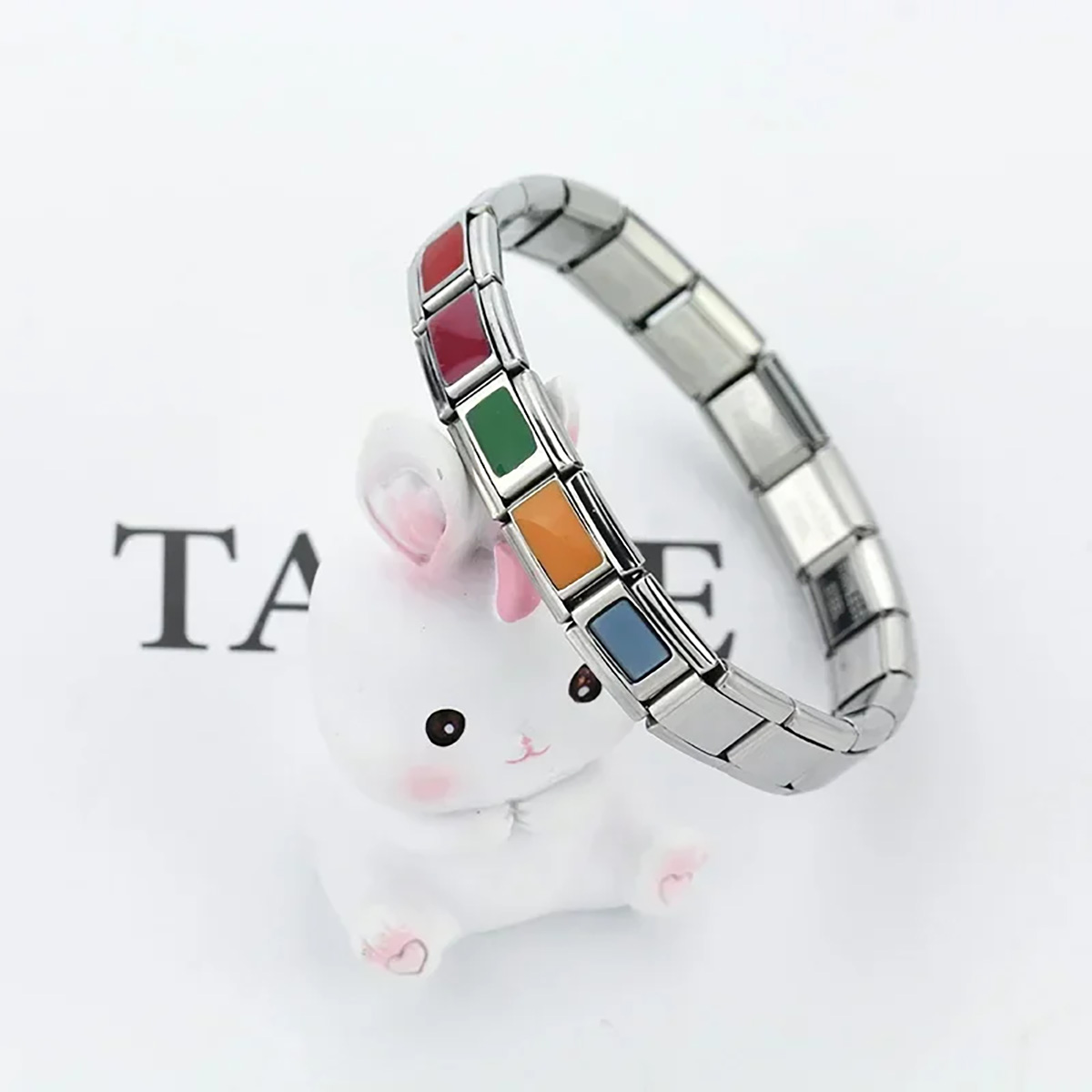 Black White Blue Color Charm - Italian Charm Bracelet