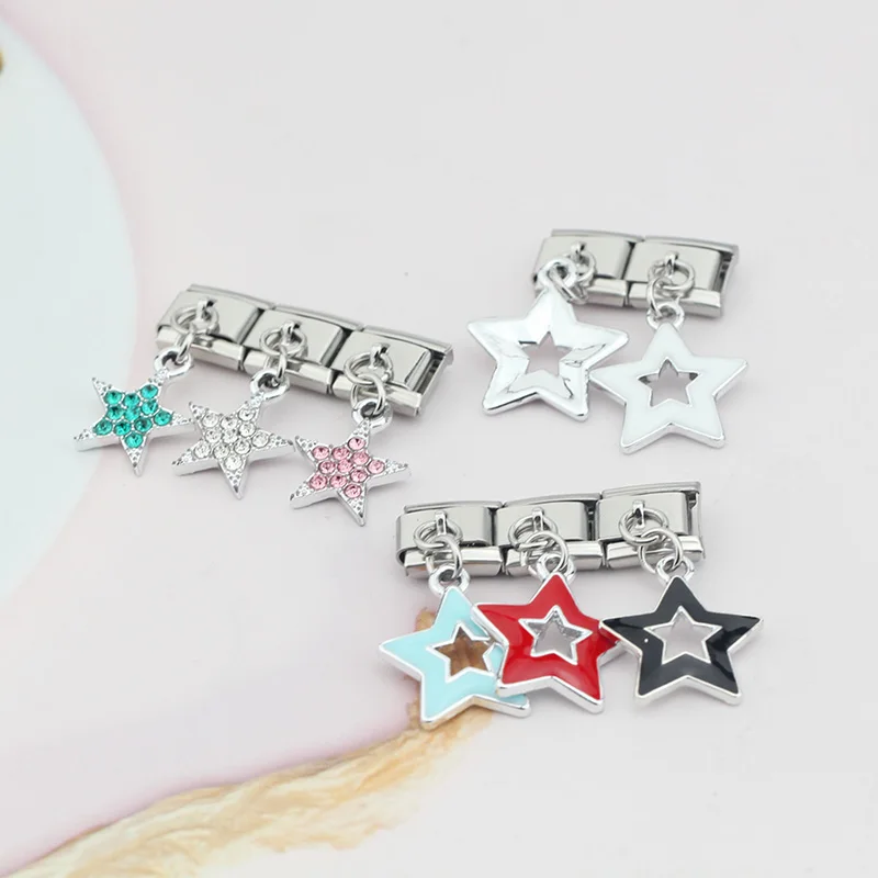 Glaze Star Shiny CZ Charm - Italian Charm Bracelet
